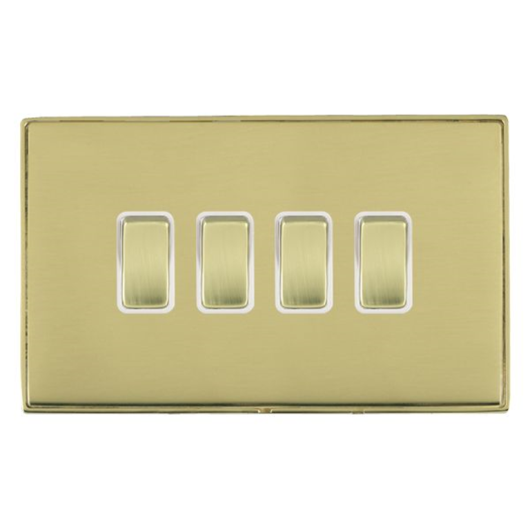 Hamilton Linea-Duo CFX Polished Brass Frame/Polished Brass Plate 4 Gang ...