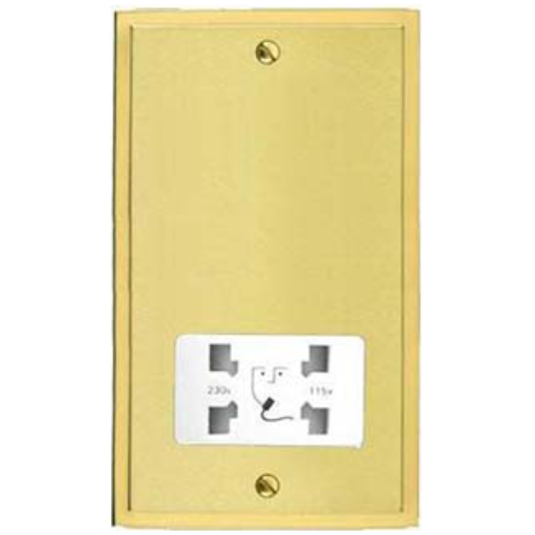 Heritage Brass Elite Stepped Plate Satin Brass Shaver Socket Dual ...