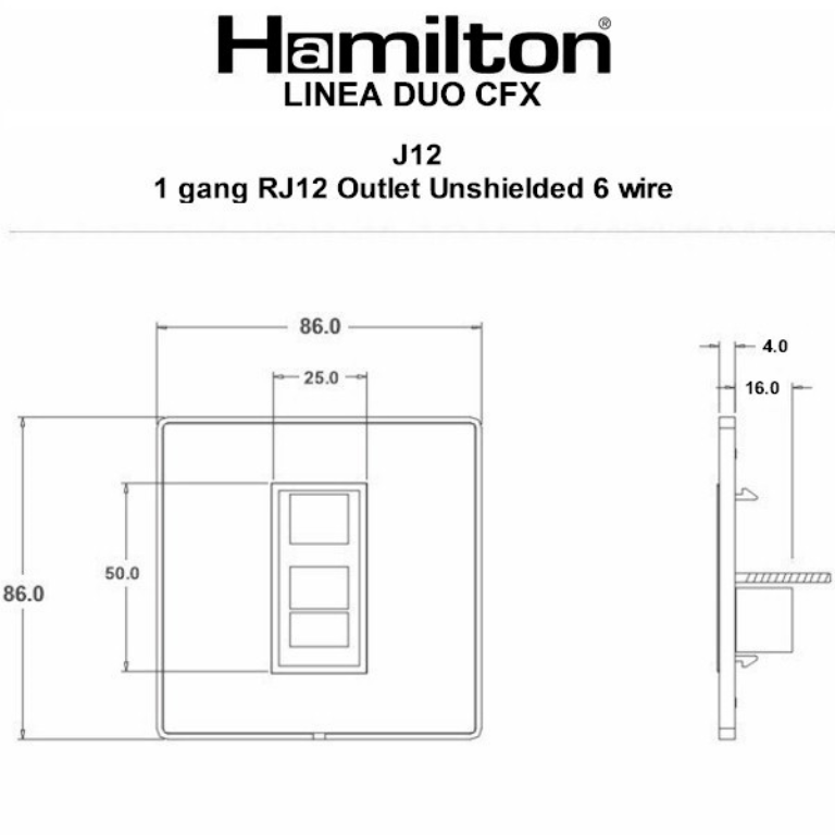Hamilton Linea-Duo CFX Bright Chrome Frame/Satin Steel Plate 1 Gang ...