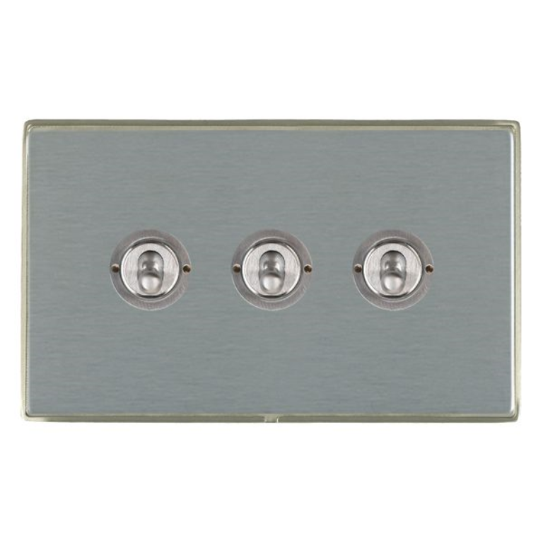 Hamilton Linea-Duo CFX Satin Nickel Frame/Satin Steel Plate 3 Gang 20AX ...