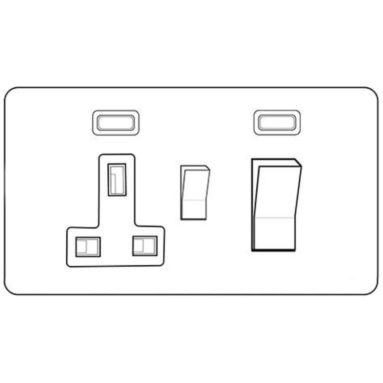 Heritage Brass Harmony Grid Victorian Polished Brass 45A Cooker Switch ...