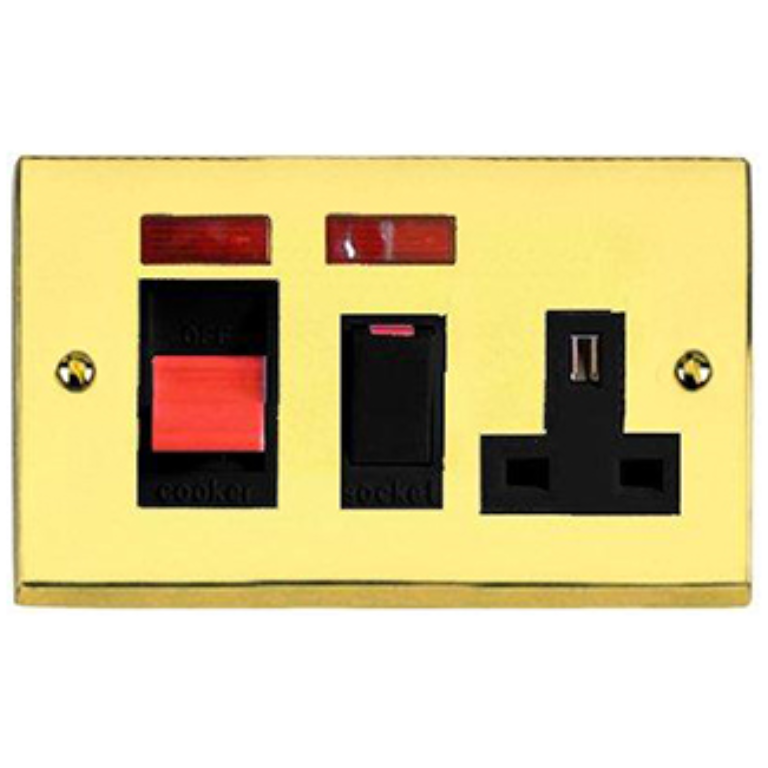 Heritage Brass Contractor Victorian Polished Brass 45A Cooker Switch ...