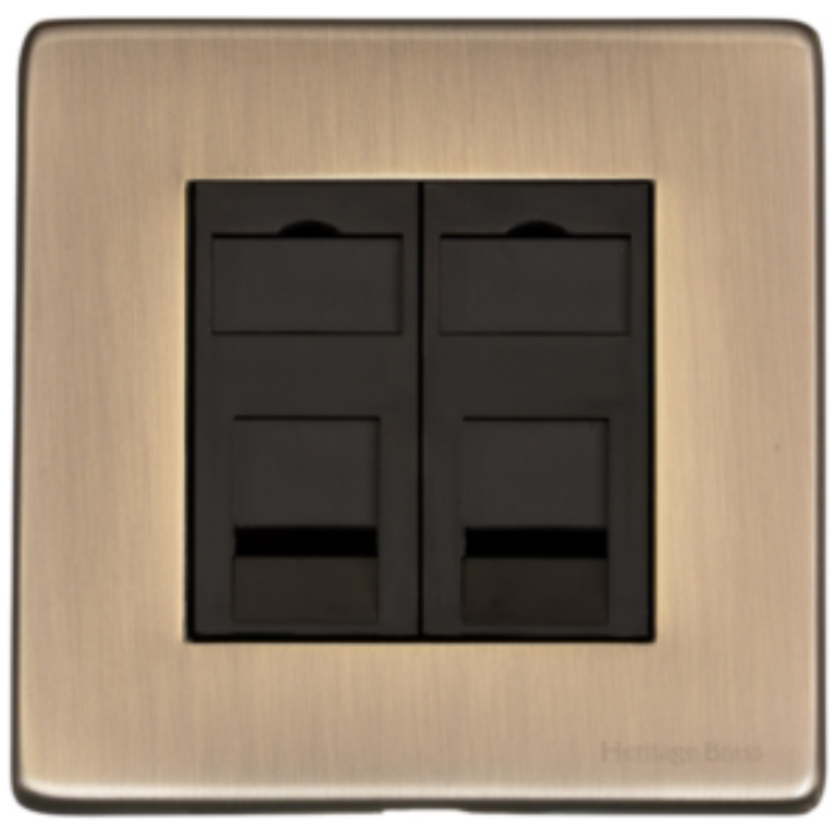 Heritage Brass Vintage Antique Brass 2 Gang Telephone Master | UKES