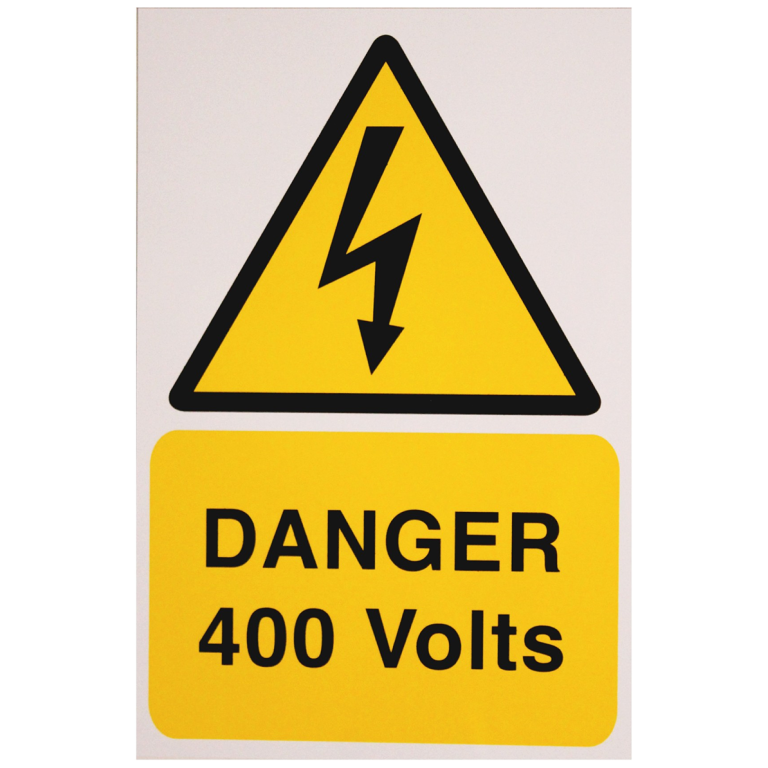 Self Adhesive Rigid PVC Danger 400 Volts Stickers | UKES