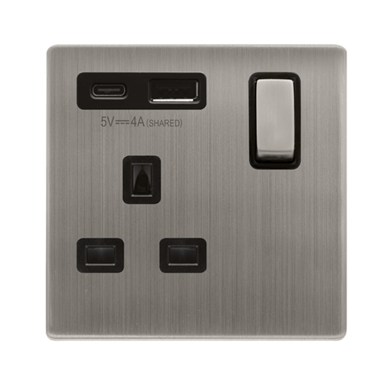 Click Definity Complete Stainless Steel 1 Gang 13A Ingot Switched ...