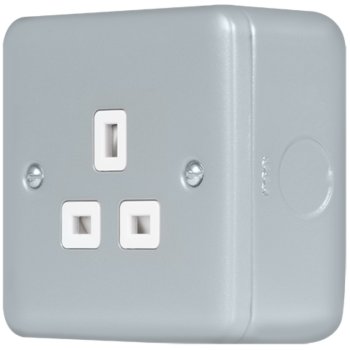 Click Metal Clad Pro Dusty Grey 1 Gang 13A Unswitched Socket with ...