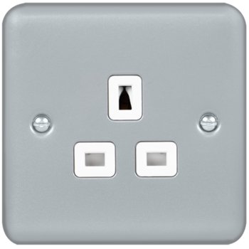 Click Metal Clad Pro Dusty Grey 1 Gang 13A Unswitched Socket with ...