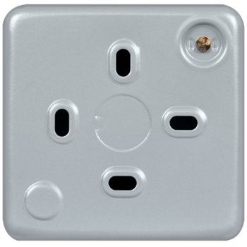 Click Metal Clad Pro Dusty Grey 1 Gang 13A Double Pole Switched Socket ...