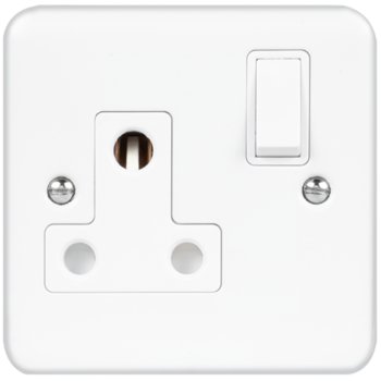 Click Metal Clad Pro Polar White 15A Round Pin Switched Socket | UKES
