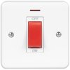 Click Metal Clad Pro Polar White 1 Gang 50A Double Pole Switch with Red ...