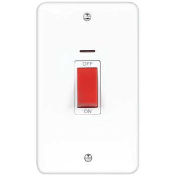 Click Metal Clad Pro Polar White 2 Gang (Vertical) 50A Double Pole ...