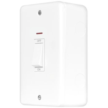 Click Metal Clad Pro Polar White 2 Gang (Vertical) 50A Double Pole ...