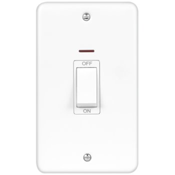 Click Metal Clad Pro Polar White 2 Gang (Vertical) 50A Double Pole ...