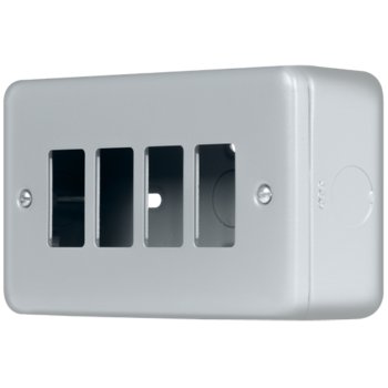 Click Metal Clad Pro Dusty Grey 4 Gang GridPro Front Plate | UKES
