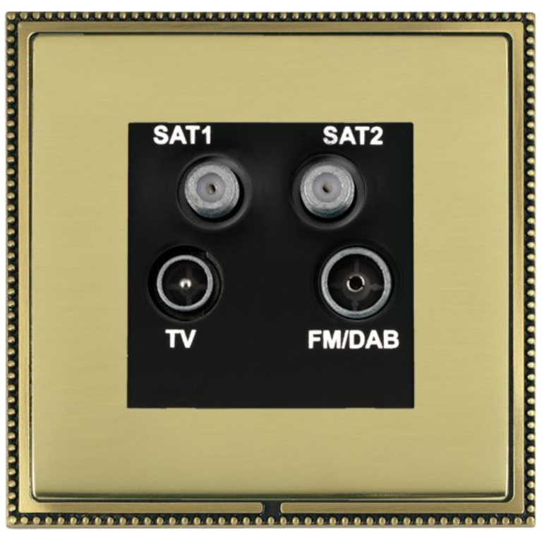 Hamilton Linea-Perlina CFX Antique Brass Frame/Polished Brass Plate Non-Isolated TV+FM+SAT1+SAT2 ...