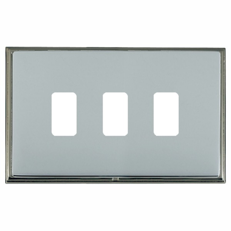 Hamilton Linea-Scala CFX Black Nickel Frame/Bright Steel Plate 3 Gang ...