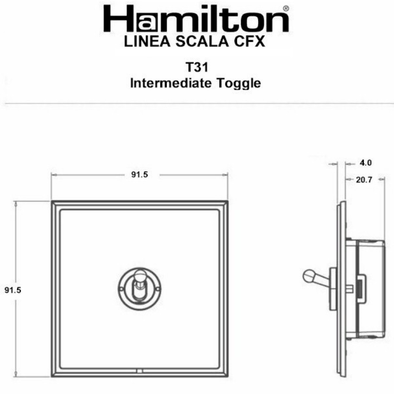 Hamilton Linea-Scala CFX Black Nickel Frame/Bright Steel Plate 1 Gang ...