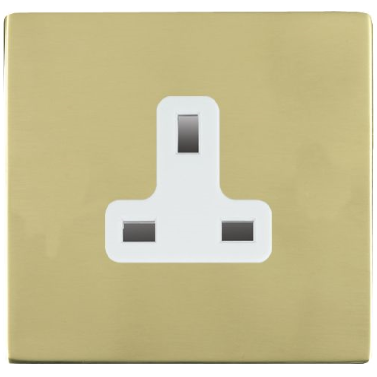 Hamilton Sheer CFX Polished Brass 1 Gang 13A Unswitched Socket with ...