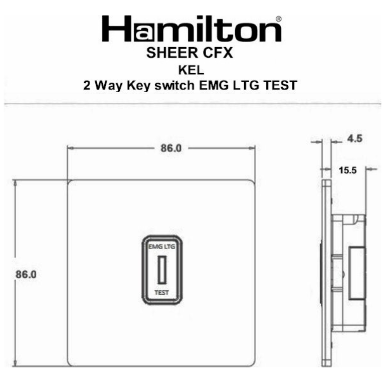 Hamilton Sheer CFX Black Nickel 20AX 2 Way Key Switch Marked EMG LTG ...