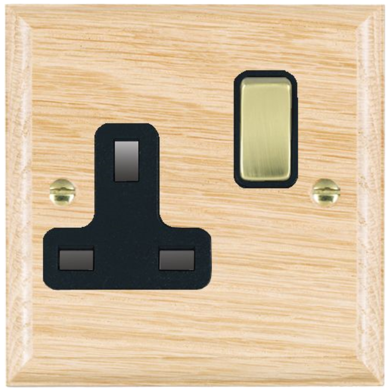 Hamilton Woods Ovolo Light Oak 1 Gang 13A Double Pole Switched Socket ...