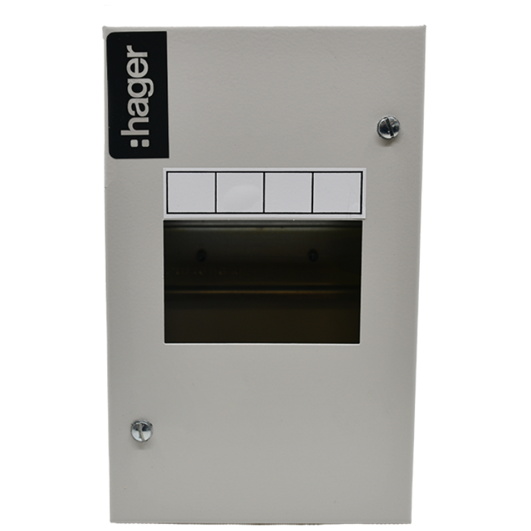 Hager 4 Module Sheet Steel Enclosure | UKES