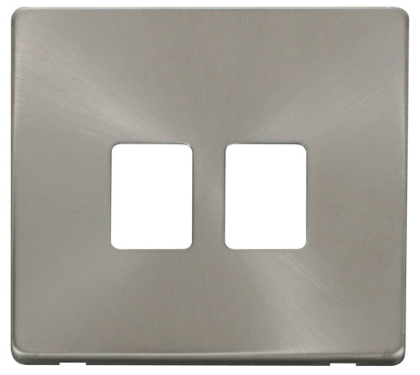 Click Definity SCP118BS Twin RJ45 Outlet Cover Plate in Brushed Steel ...