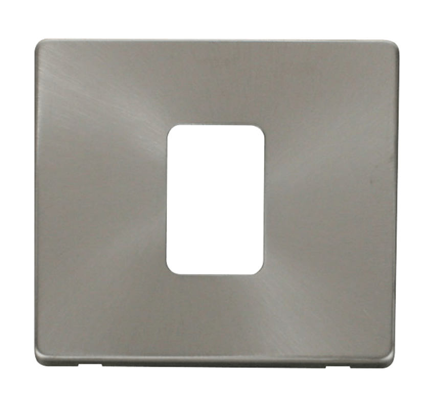 Click Definity Brushed Stainless 45A Double Pole Switch Cover Plate | UKES