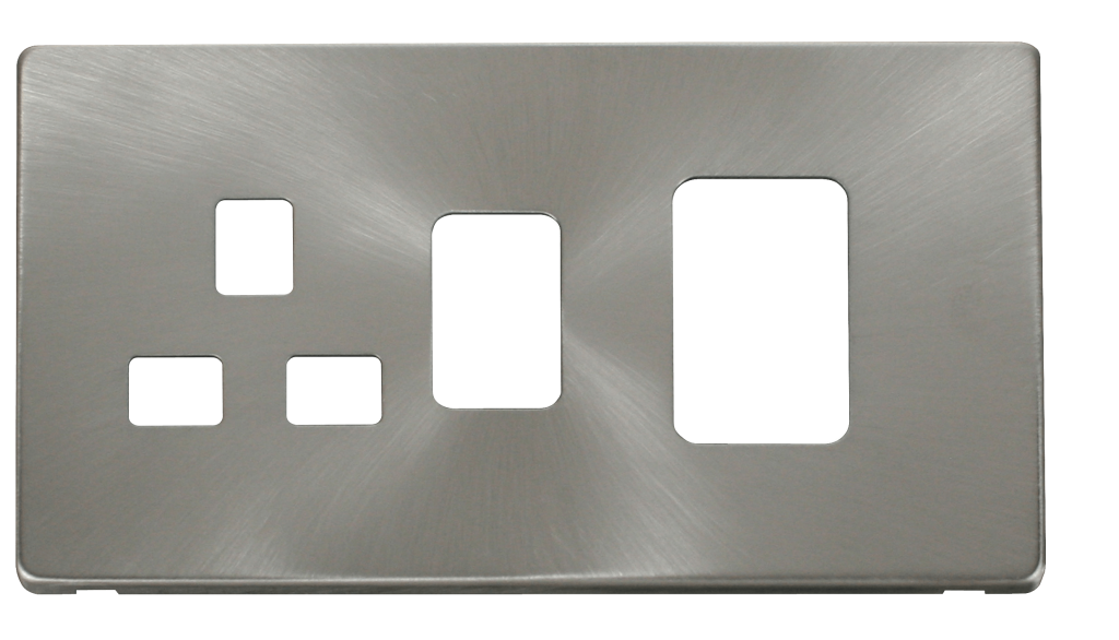 Click Definity Brushed Stainless 45A Double Pole Cooker Switch and 13A ...