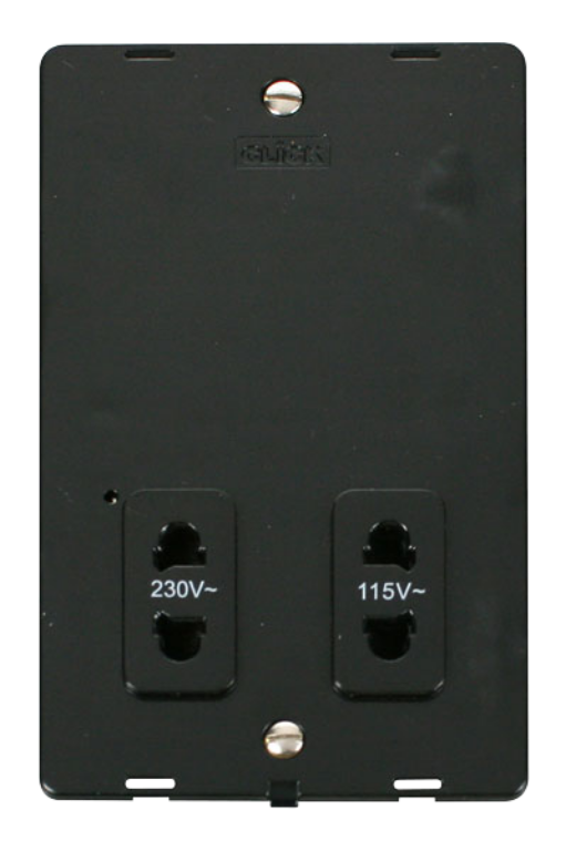 Click Definity Black 115/230V Dual Voltage Shaver Socket Insert | UKES