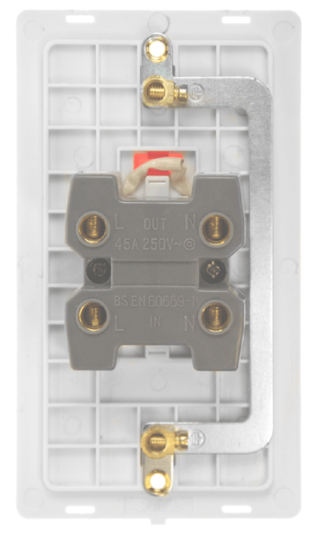 Click Definity Polar White 45A Vertical Double Pole Switch with Neon ...