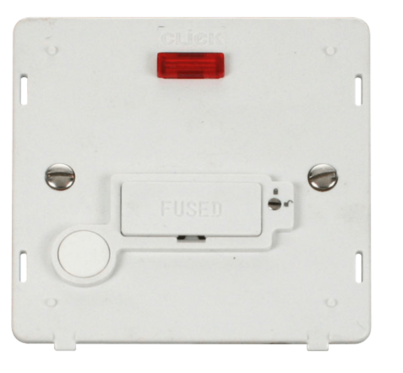 Click Definity Polar White 13A Lockable Fused Connection Unit Insert ...