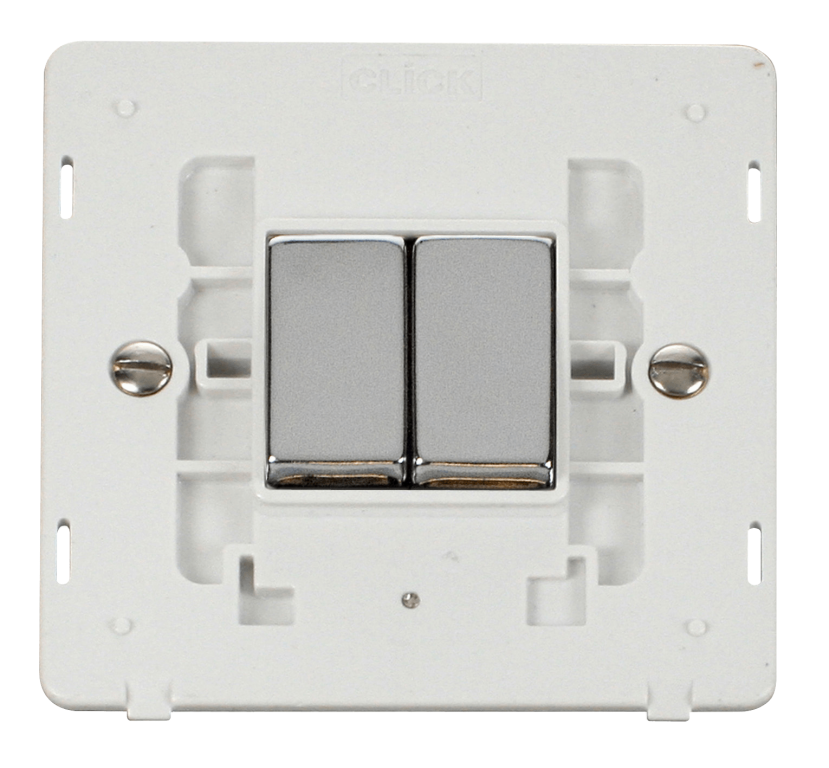 Click Definity Polar White 2 Gang 2 Way 10AX Ingot Switch Insert with ...