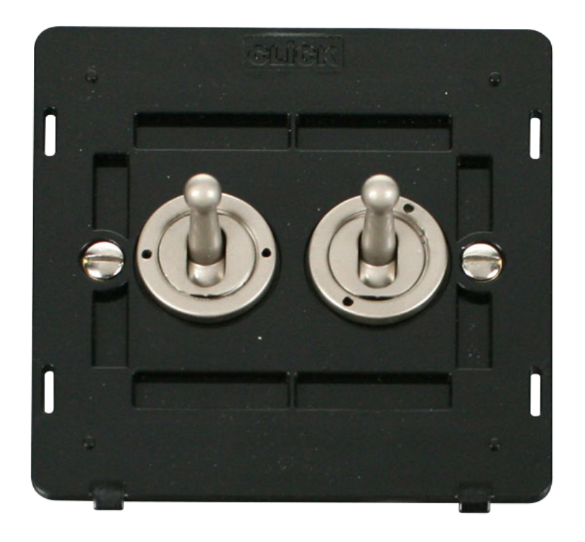Click Definity Black 2 Gang 2 Way 10AX Toggle Switch Insert with Pearl ...