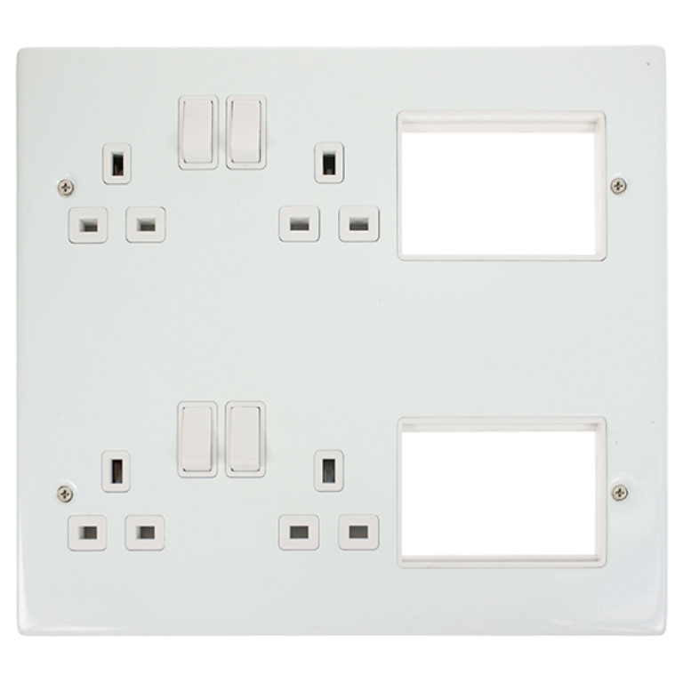 Click New Media MP606PW Semi-Modular Plate with 4 x 13A DP Switched ...