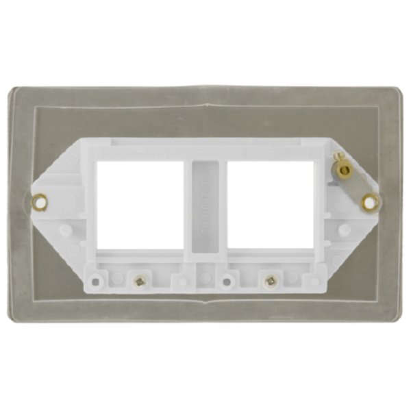 Click Define Brushed Stainless MiniGrid Frontplates, White Surrounds | UKES