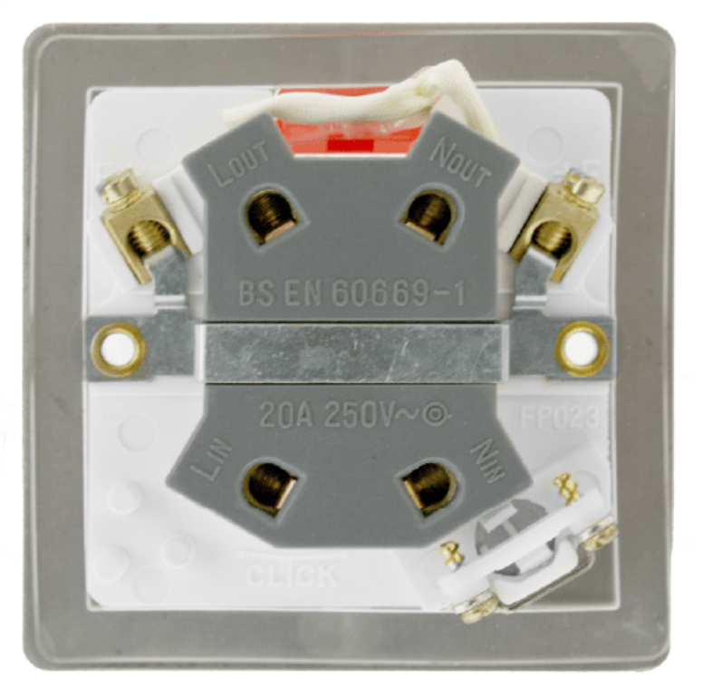 Click Define Brushed Steel Flat Plate Ingot 20A 1 Gang Double Pole ...