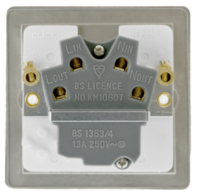 Click Define Brushed Steel Flat Plate Ingot 13A Switched Connection ...