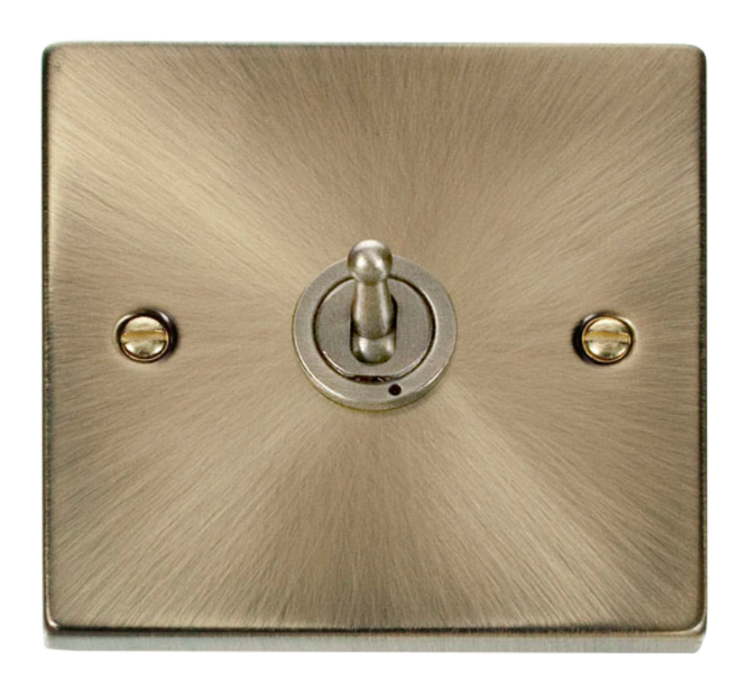 Click Deco Victorian Antique Brass 1 Gang 2 Way 10AX Toggle Switch with ...