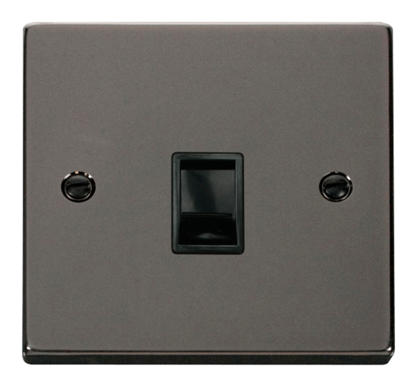 Click Deco Victorian Black Nickel 1 Gang RJ11 Irish/US Telephone Socket ...