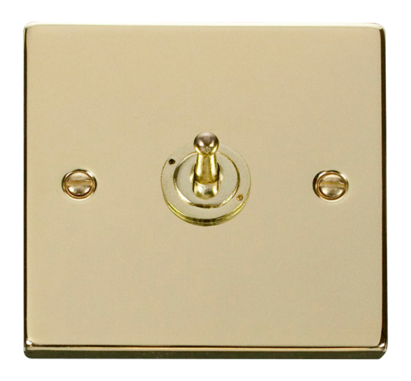 Click Deco Victorian Polished Brass 1 Gang 2 Way 10AX Toggle Switch ...