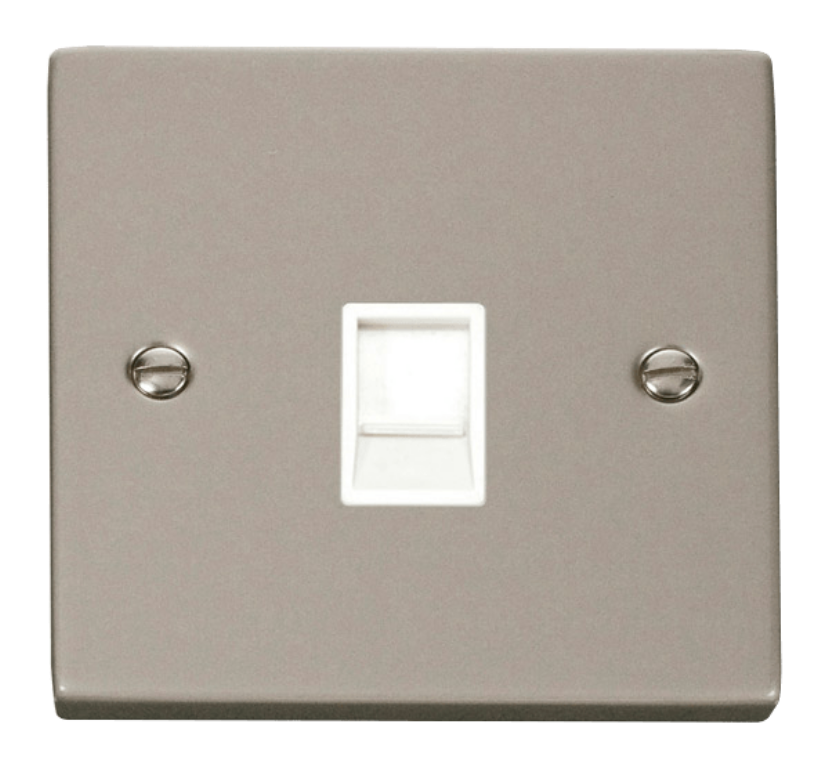 Click Deco Victorian Pearl Nickel 1 Gang RJ11 Irish/US Telephone Socket ...