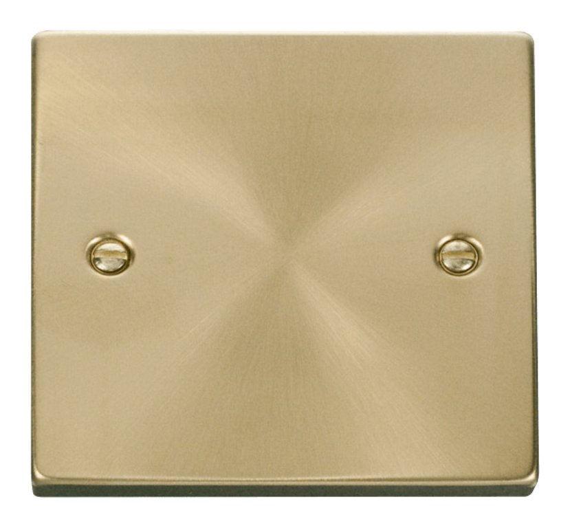 Click Deco Victorian Satin Brass 1 Gang Blank Plate | UKES