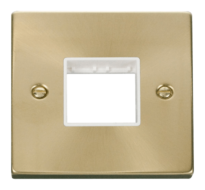 Click Deco Victorian Satin Brass 1 Gang 2 Aperture Unfurnished MiniGrid ...