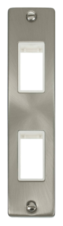 Click Deco Victorian Satin Chrome 2 Gang 2 Aperture Unfurnished ...