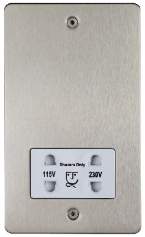 Focus SB Horizon HSS36.1W shaver socket (110/240V) in Satin Stainless ...
