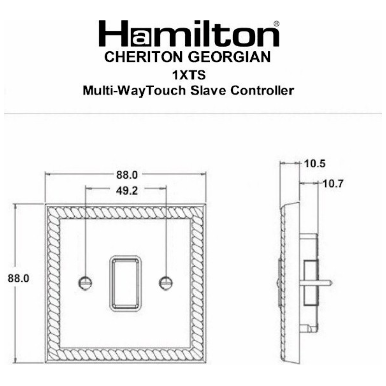 Hamilton Cheriton Georgian Polished Brass 1 Gang Multi-Way Touch ...