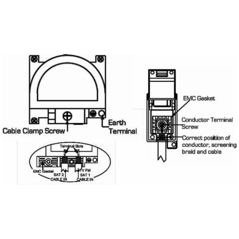 Hamilton Cheriton Georgian Polished Brass Non-Isolated TV+FM+SAT1+SAT2 2 In/4 Out +TVF+TCS ...