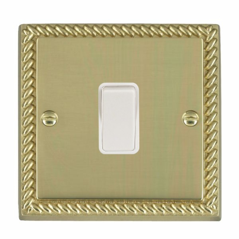 Hamilton Cheriton Georgian Polished Brass 1 Gang 10AX 2 Way Switch with ...