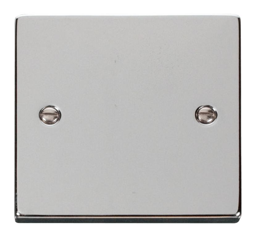 Click Deco Victorian Polished Chrome 1 Gang Blank Plate | UKES