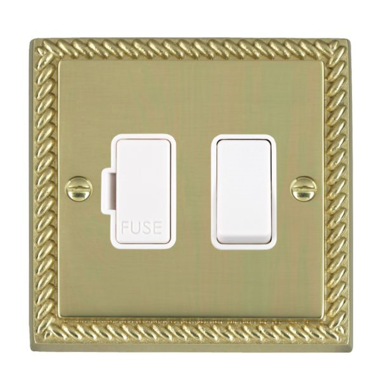 Hamilton Cheriton Georgian Polished Brass 13A Double Pole Switched ...